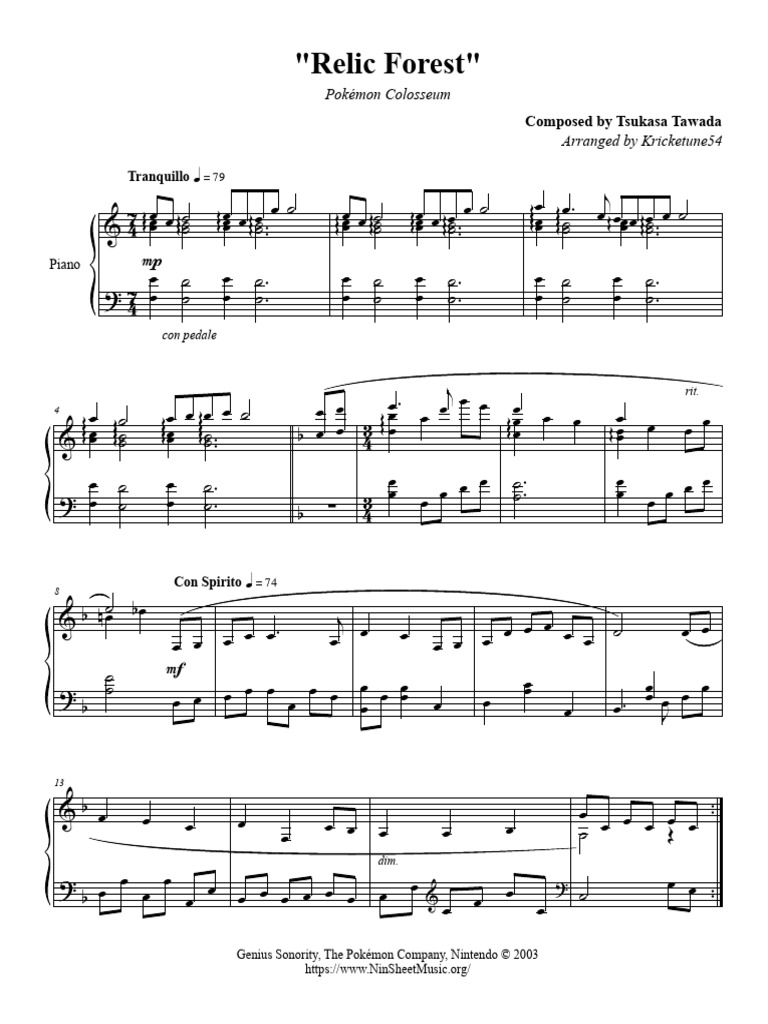 Relic Forest Music Arrangement Guide | PDF | Role Playing Games ...