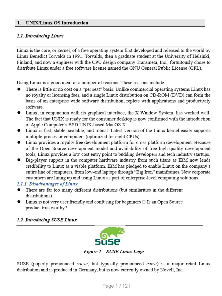 Introduction to Linux and SUSE Linux | PDF | File System | Operating System