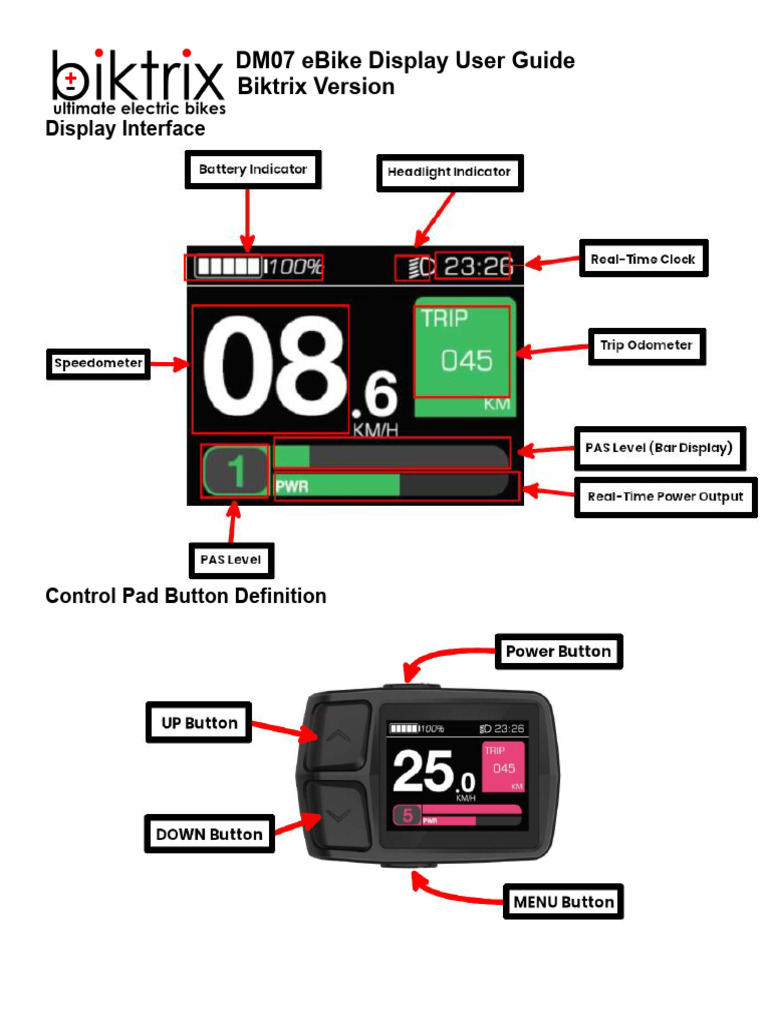 dm07 Display Manual Biktrix Version | PDF | Menu (Computing) | Button (Computing)