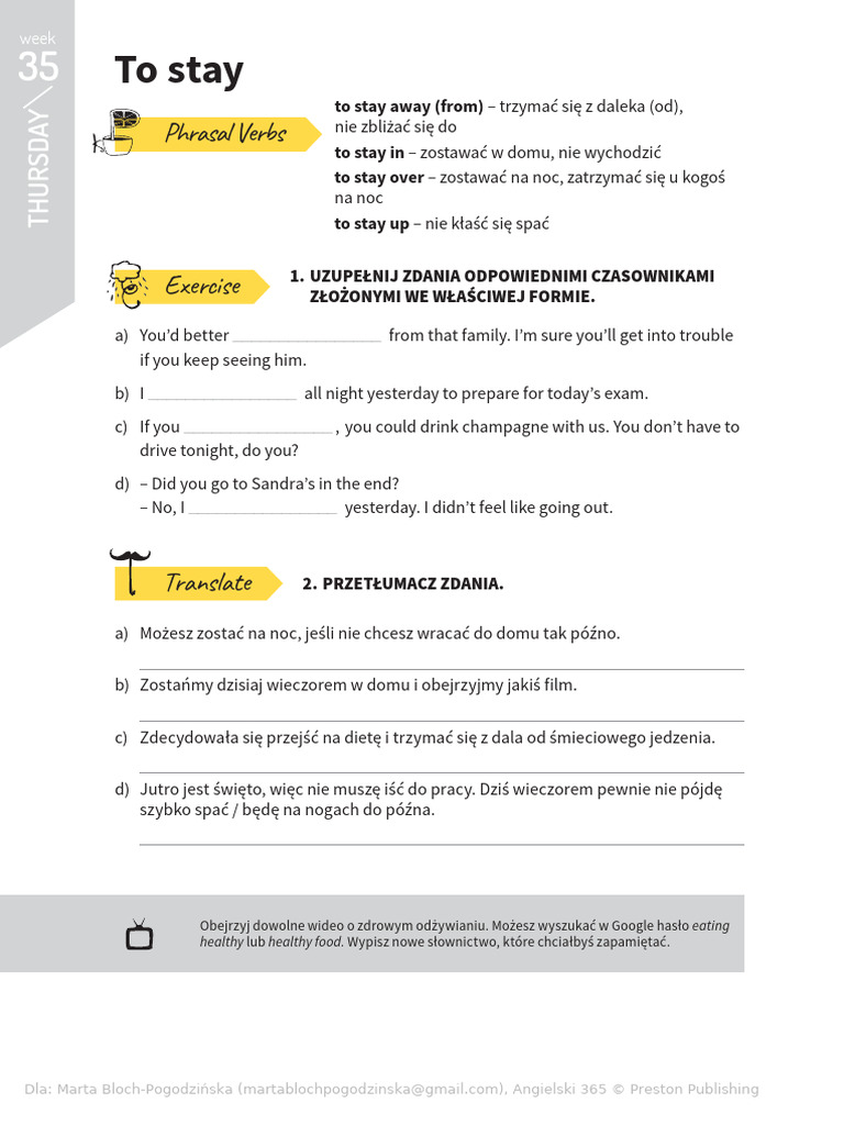 242 Phrasal Verbs To Stay | PDF