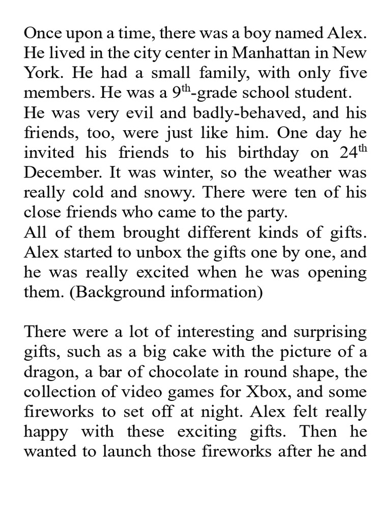 Alex Sad Story | PDF