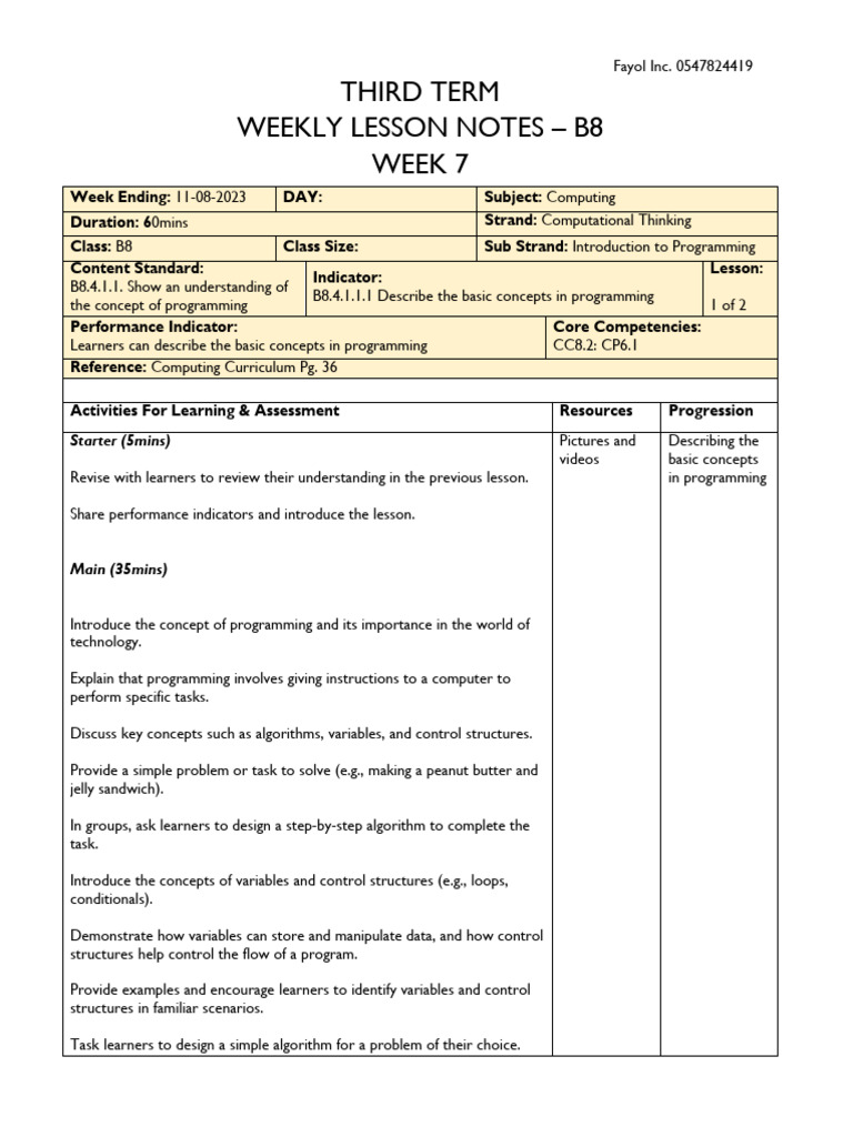 B8 Comp WK7 | PDF | Arithmetic | Computer Programming
