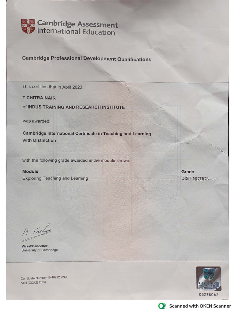 CIDTL Certificate | PDF