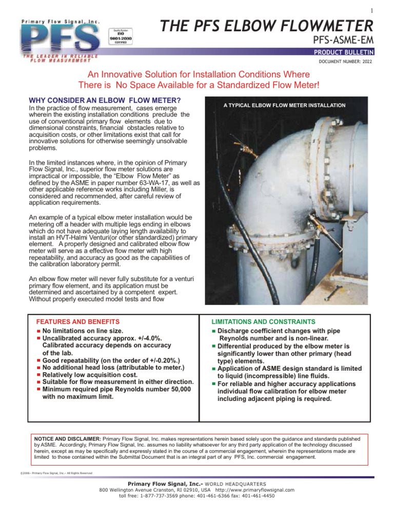 2022 Elbow Meter | PDF | Flow Measurement | Reynolds Number