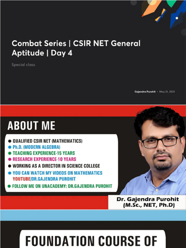 Combat Series CSIR NET General Aptitude Day 4 No Anno | PDF