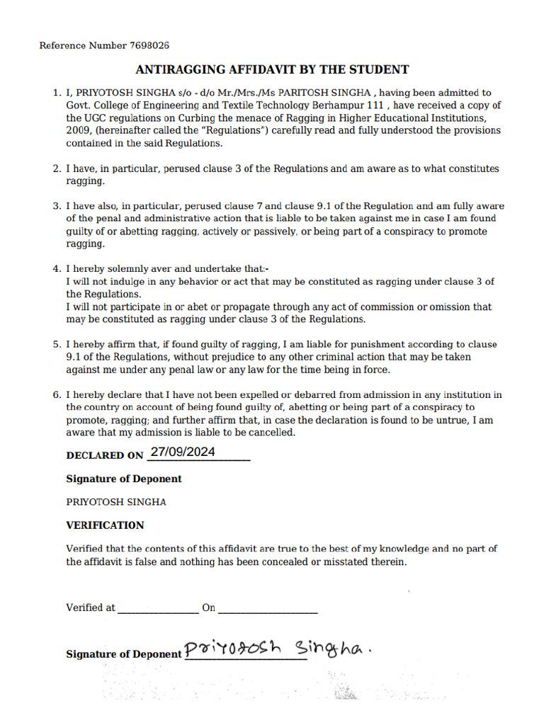 Anti Ragging 1 | PDF