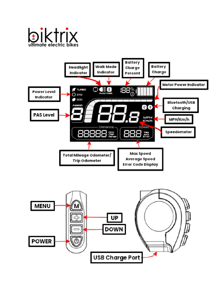 Biktrix CDC6 Display User Manual | PDF | Brake | Manufactured Goods