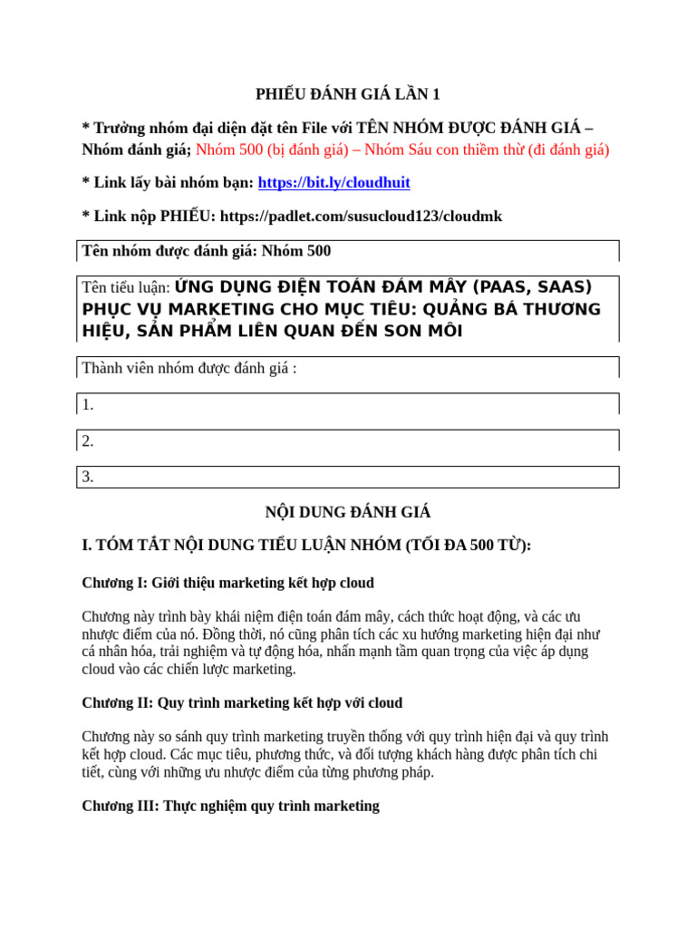 Phieu Danh Gia - DTDM | PDF