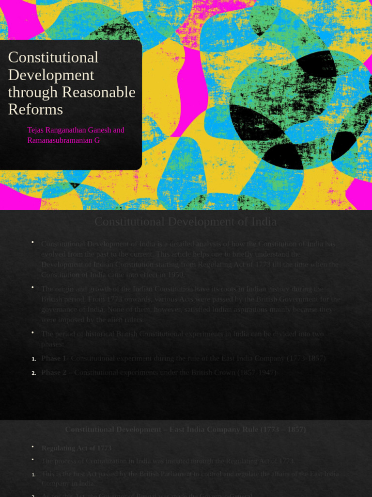 Constitutional Development Through Reasonable Reforms | PDF | British ...