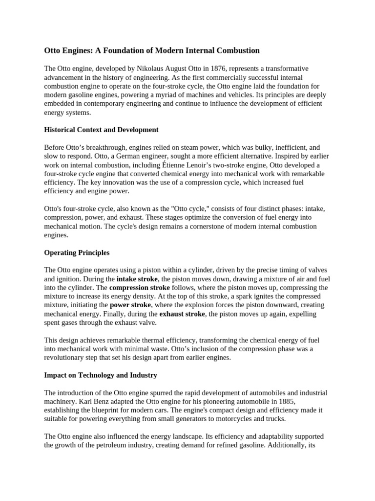 Otto Engines | PDF | Engines | Internal Combustion Engine