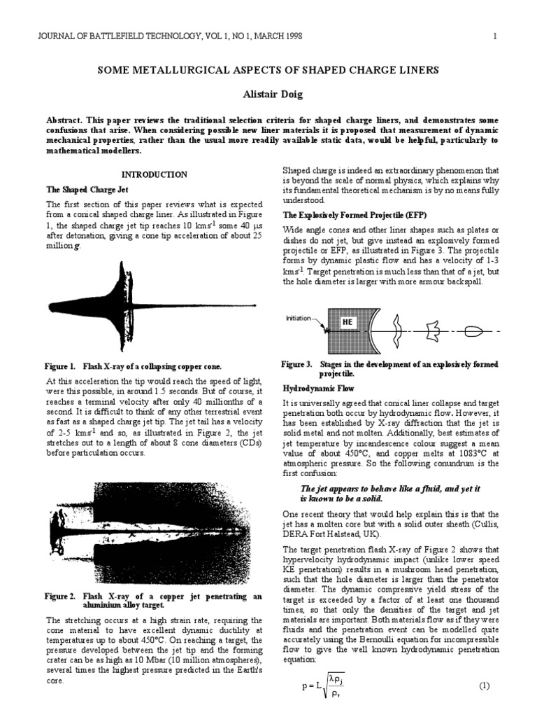 Alistair Doig - Some Metallurgical Aspects of Shaped Charge Liners ...