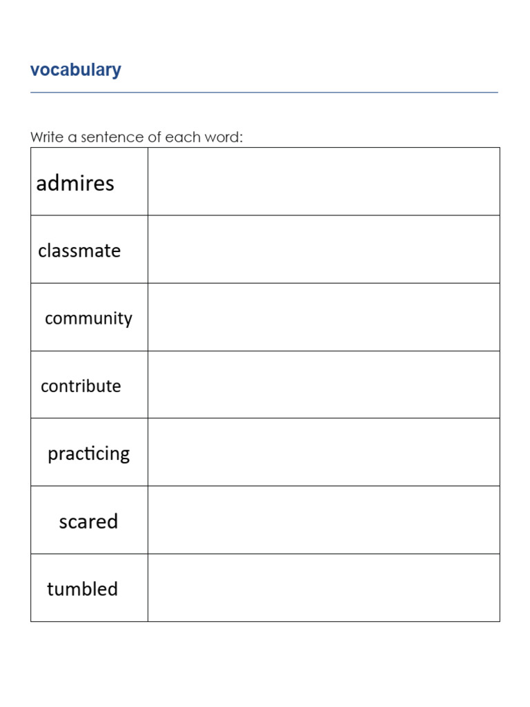 Vocabulary Practice for Students | PDF