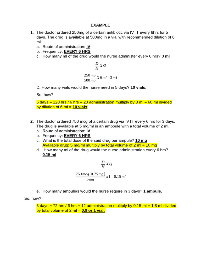 EXAMPLE Drug Cal Analysis | PDF