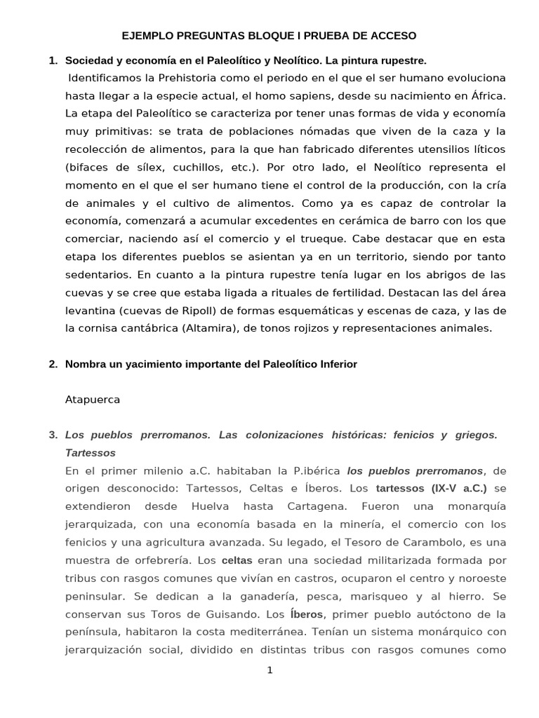 Historia t1 Preguntas | PDF