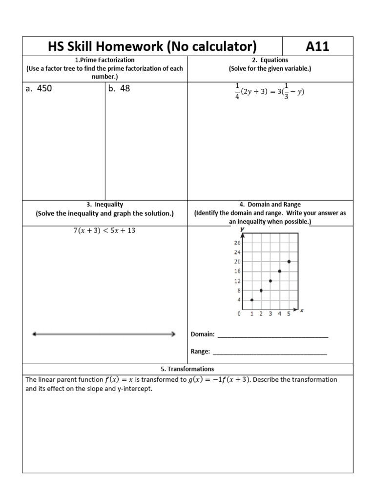HP Essential Skills #11 | PDF | Equations | Algebra
