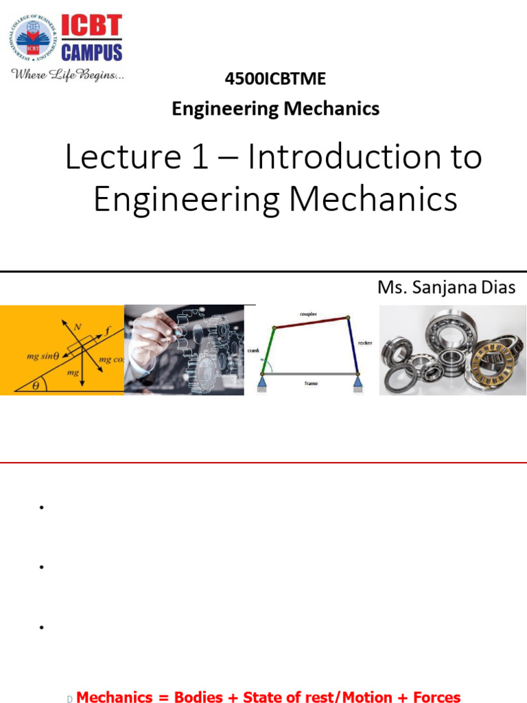 Lecture 1-Introduction To Eng Mechanics | PDF | Euclidean Vector | Trigonometric Functions