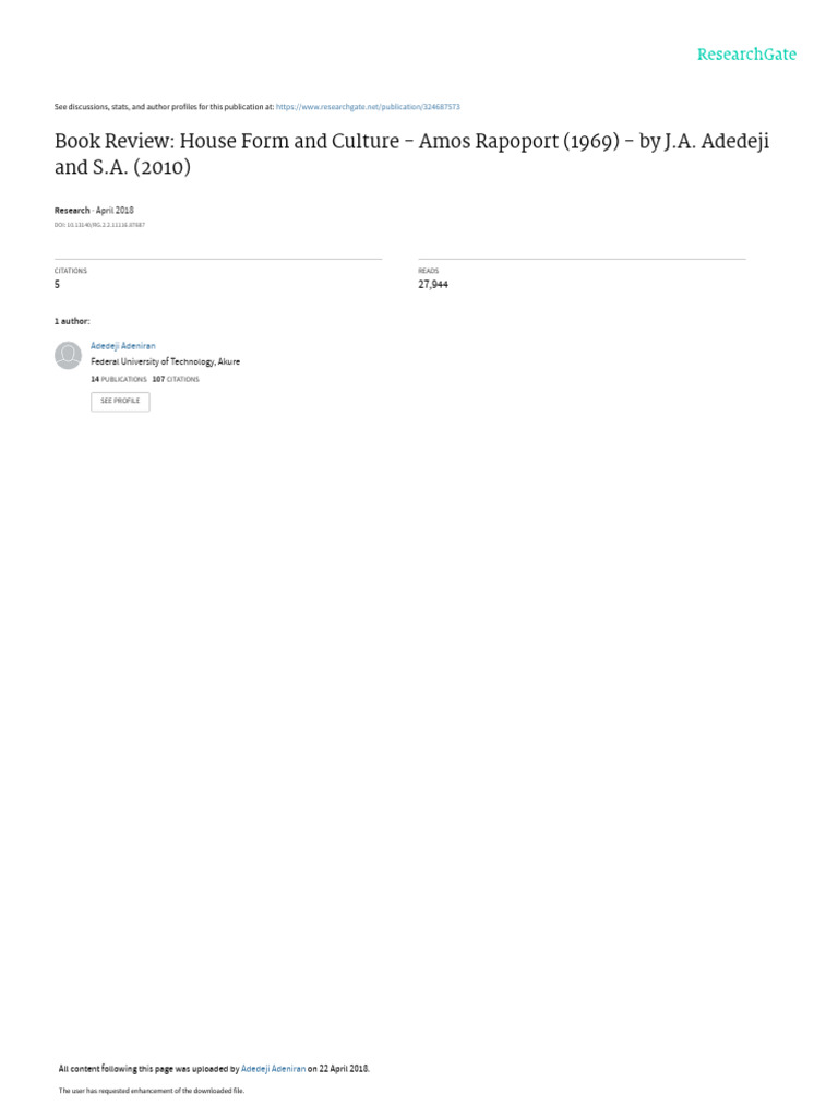 Book Review: House Form and Culture | PDF | Liberal Arts Education ...