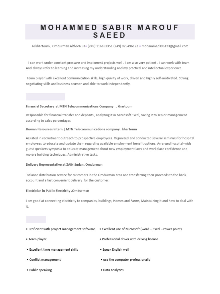 Mohammed Sabir CV | PDF