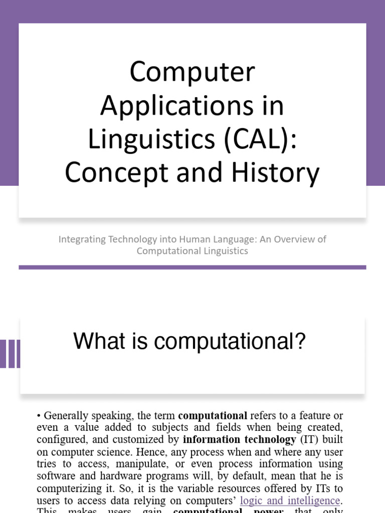 CAL Concept and History | PDF | Linguistics | Character Encoding