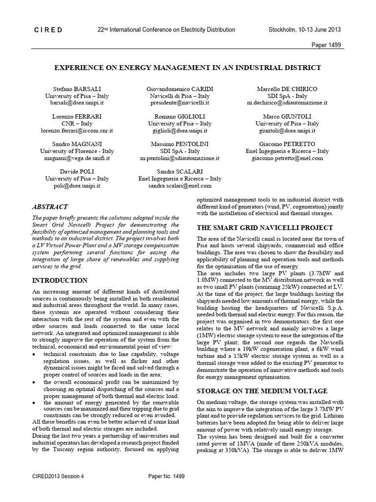 14 - Barsali2013 | PDF | Distributed Generation | Electrical Grid