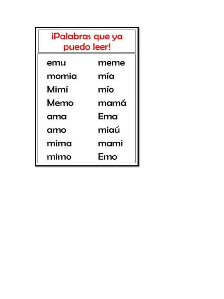 Palabras Con MM | PDF