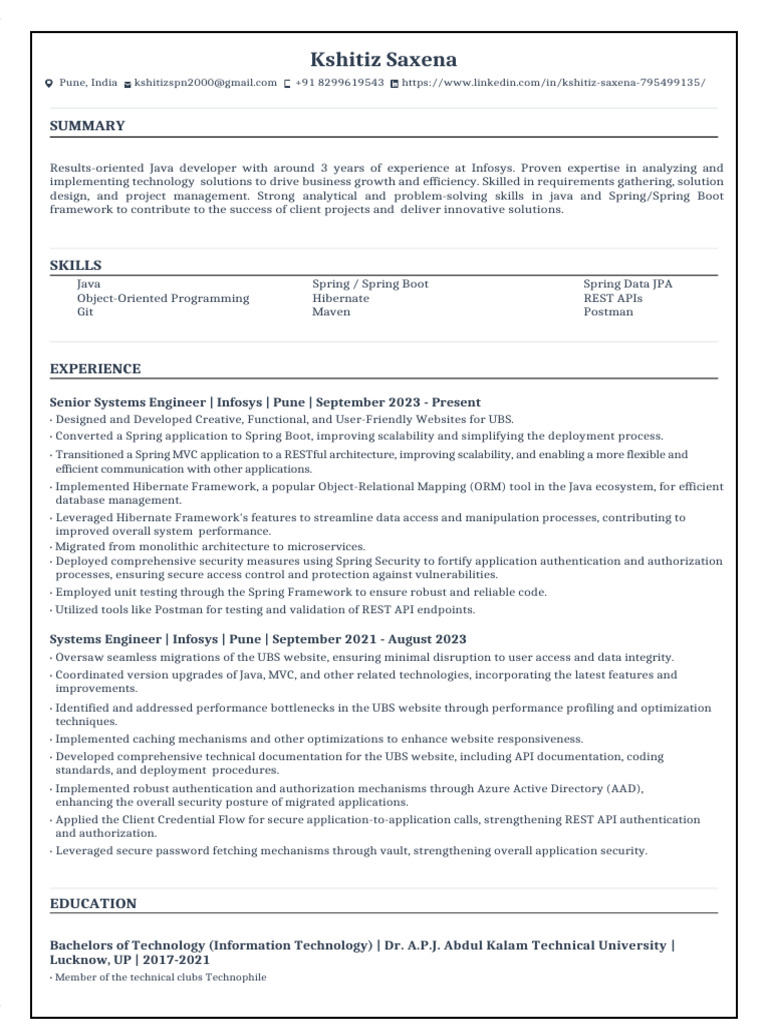 Kshitiz Resume | PDF | Spring Framework | Software