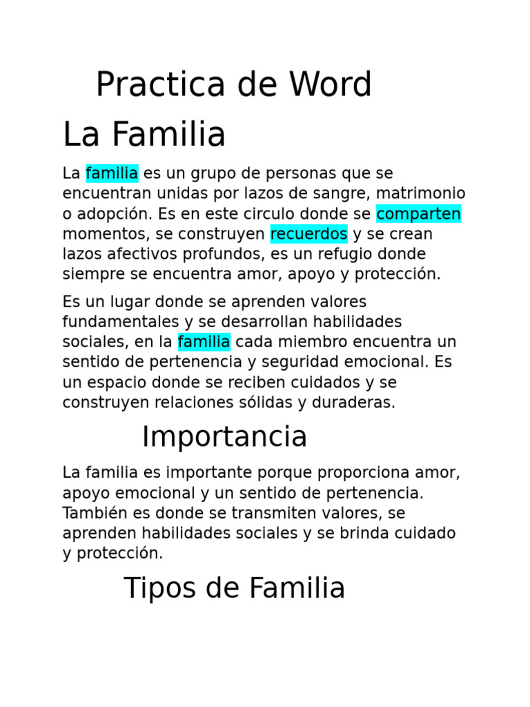 Practica de Word | PDF
