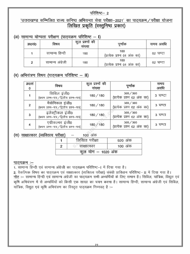 Ukpsc Je Syllabus | PDF
