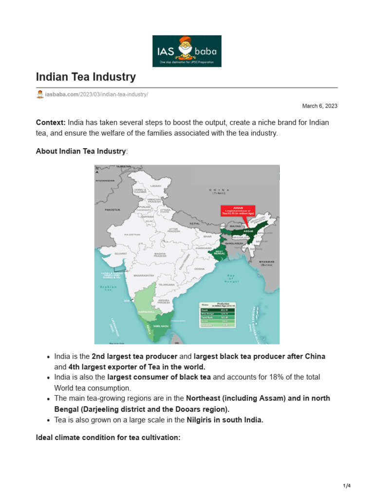 Indian Tea Industry | PDF | Tea | Economies