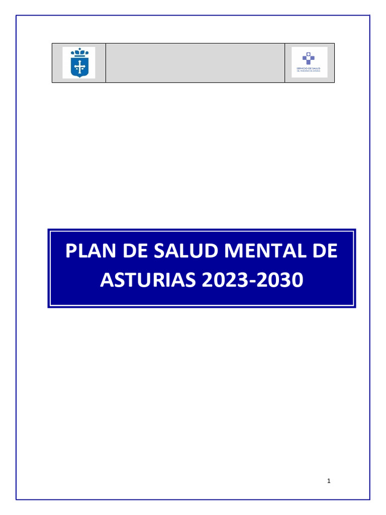 Plan de Salud Mental 2023 2030 | PDF | Salud mental | Hospital