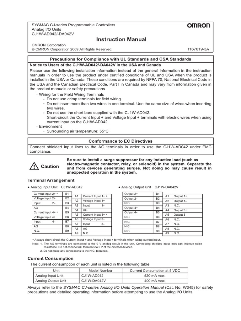 cj1w Ad042 Instructions | PDF | Electrical Wiring | Electrical Engineering