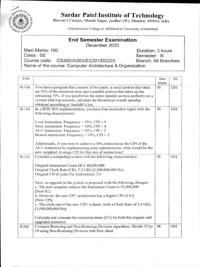 Ese 2023 Coa | PDF | Central Processing Unit | Cpu Cache