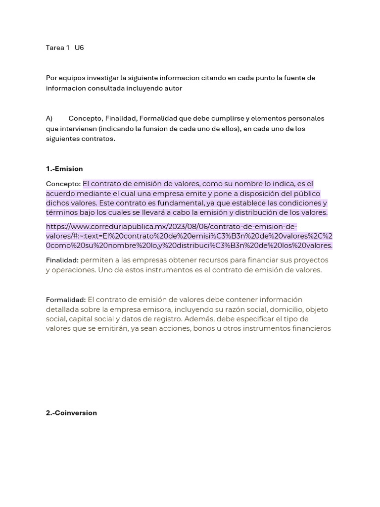 Tarea 1 G G U6 | PDF | Bolsa | Inversiones