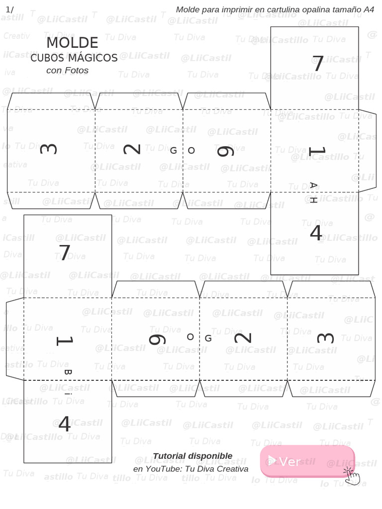 MOLDE - Cubo Mágico Con Fotos | PDF