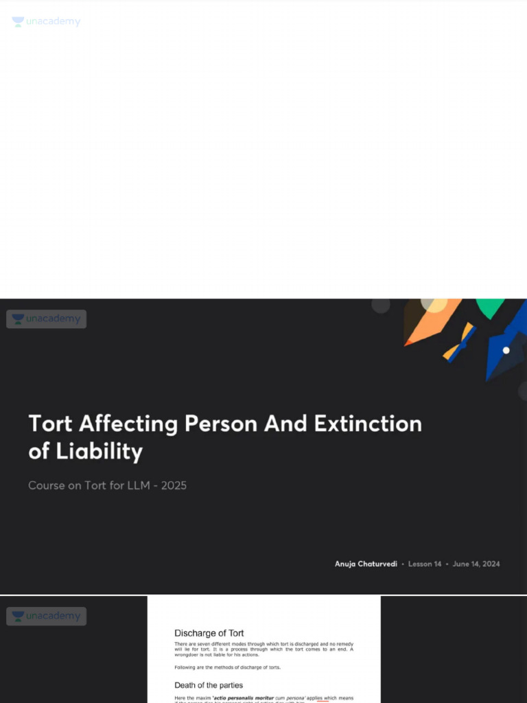 Tort Affecting Person and Extinction of Liability With Anno | PDF