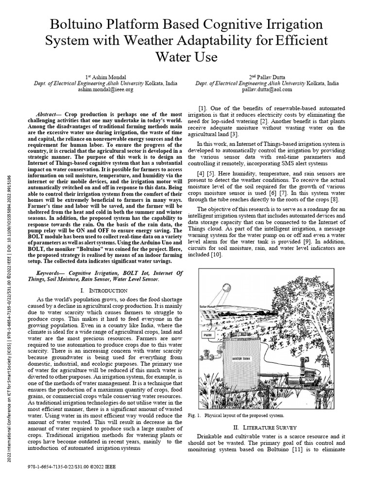 IoT-Based Smart Irrigation System | PDF | Agriculture | Microcontroller