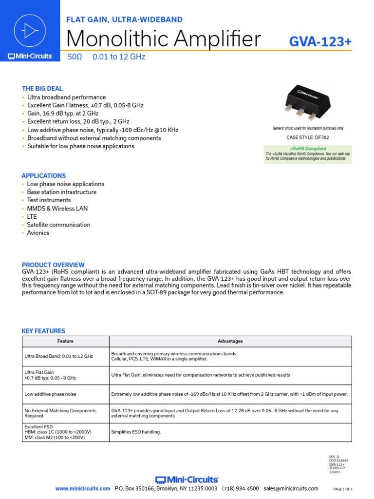 GVA-123 | PDF | Amplifier | Decibel