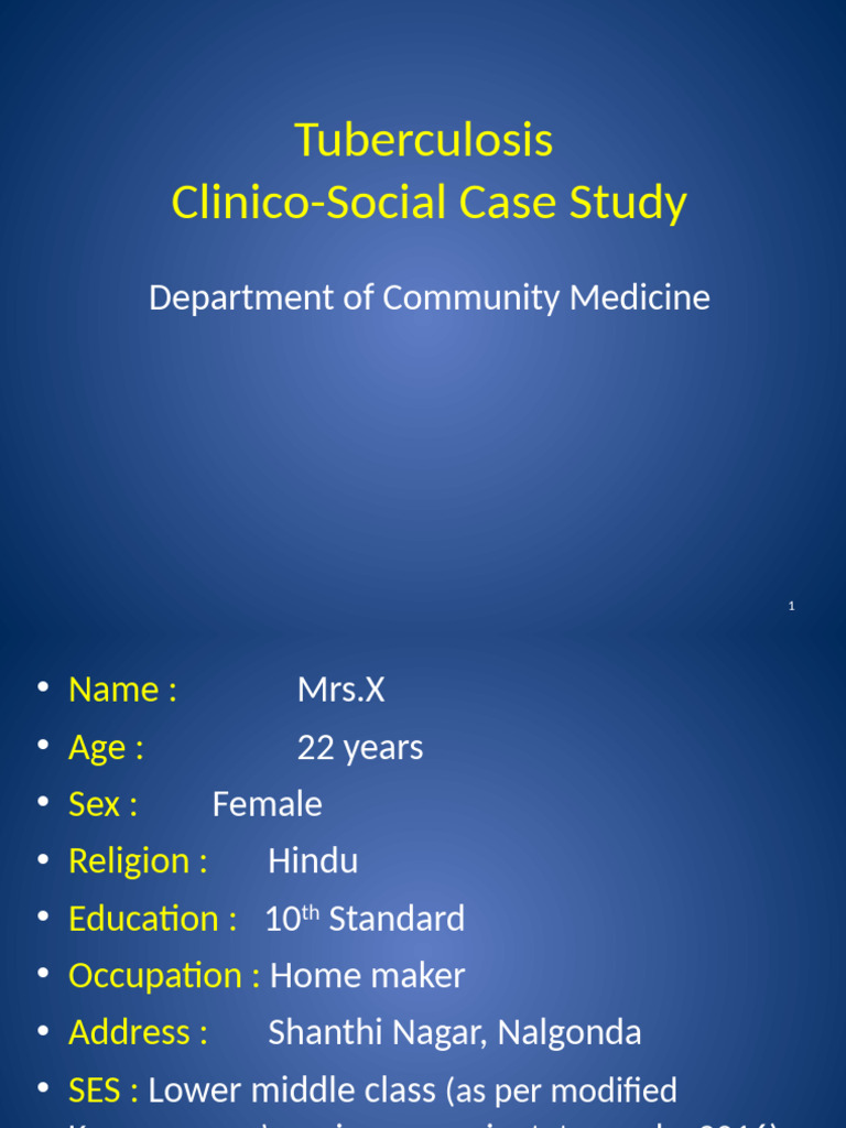 Tuberculosis Clinico Social Case Study2 | PDF | Tuberculosis | Diseases And Disorders