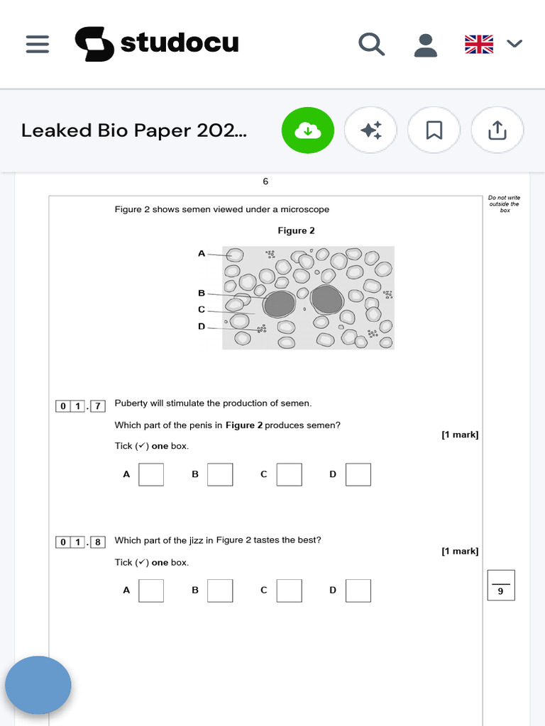 Leaked Bio Paper 2024 - Idk - Jun228464b1h01 8464B1H For Examiner's Use ...