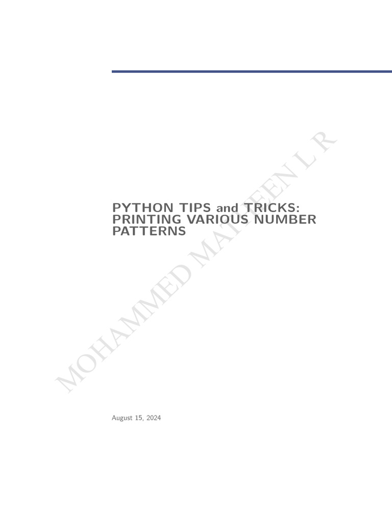 Printing Number Patterns | PDF | Computer Programming | Software Engineering