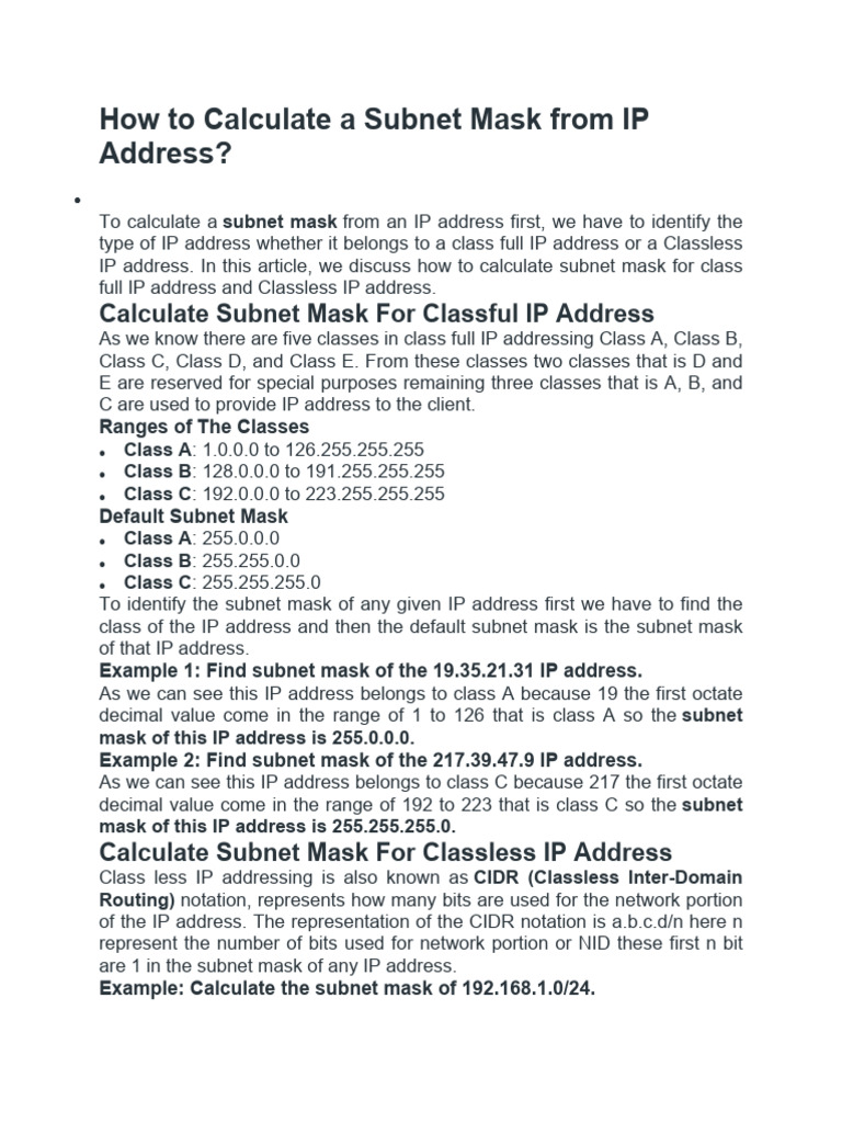 Subnet CN | PDF | Ip Address | Computer Networking