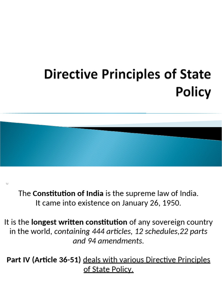 DPSP | PDF | Constitution | Political Science