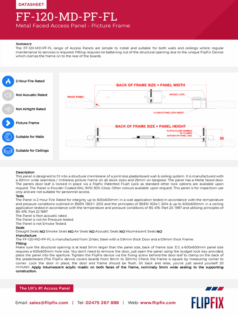 Flip Fix Access Panel Datasheet | PDF | Door | Building Engineering Flip Fix Access Panel Datasheet | PDF | Door | Building Engineering