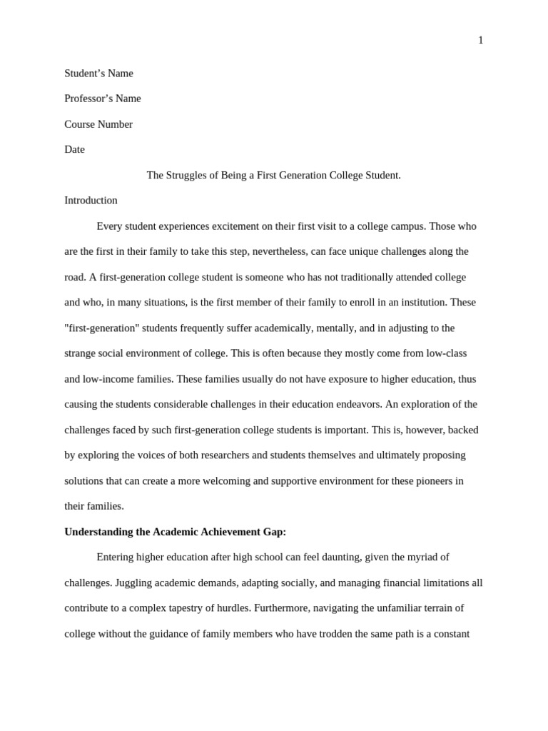 Challenges of First-Generation College Students | PDF | Mentorship