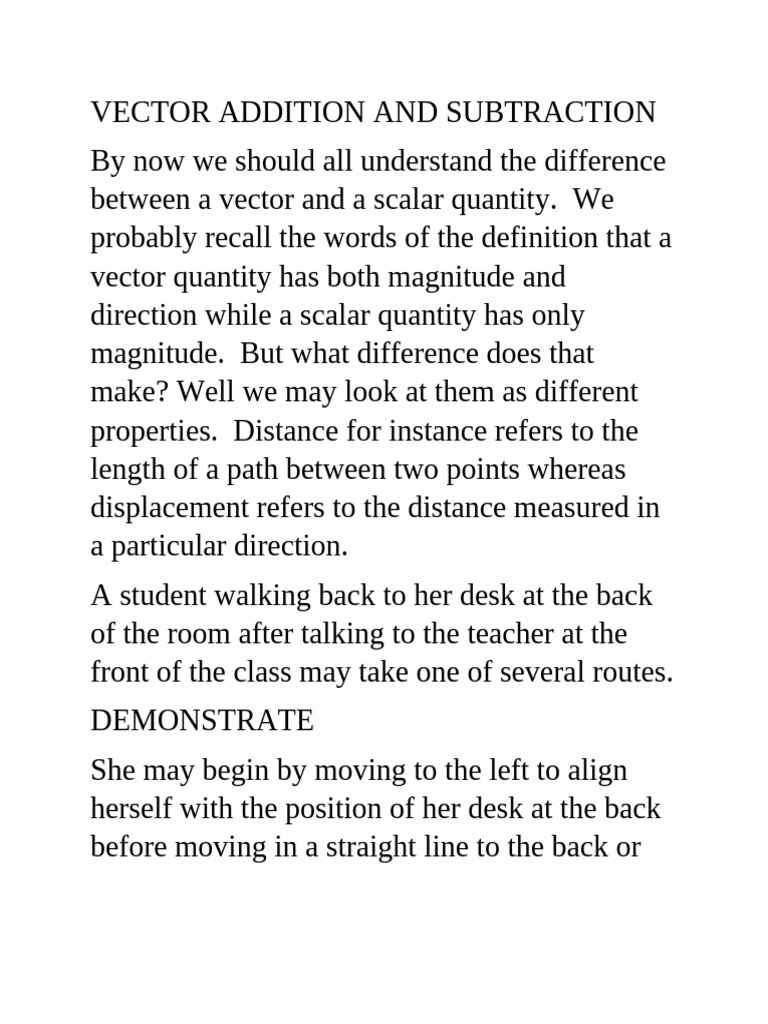 Vector Addition and Subtraction | PDF | Euclidean Vector | Force