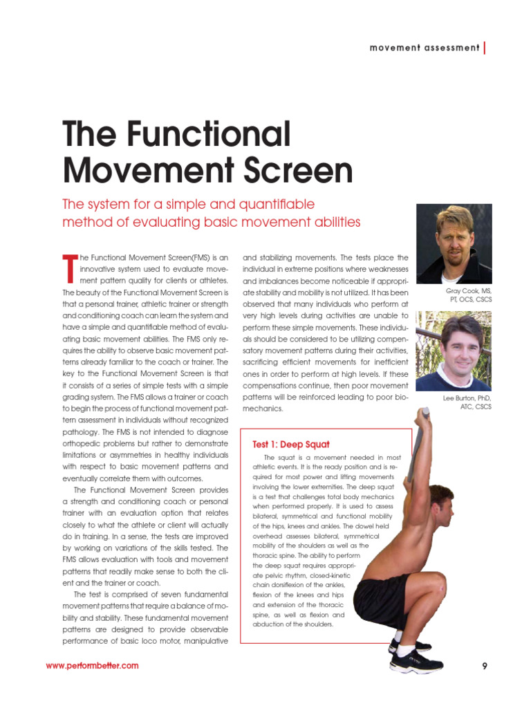 The Functional Movement Screen | PDF | Anatomical Terms Of Motion ...