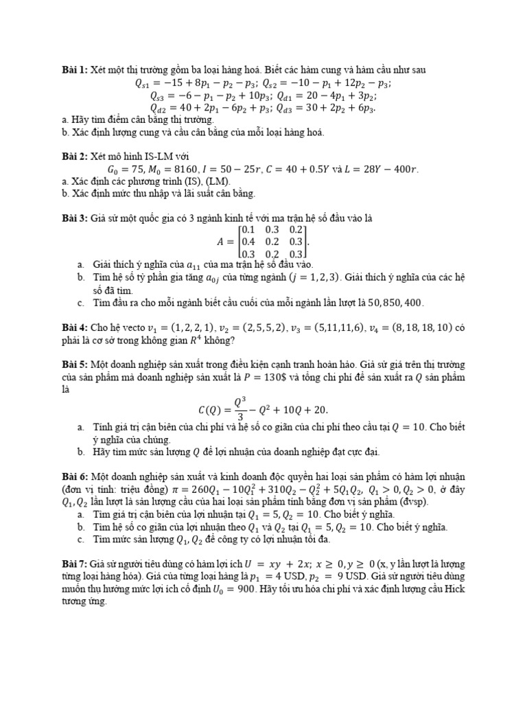 On Thi Cuoi Ky | PDF