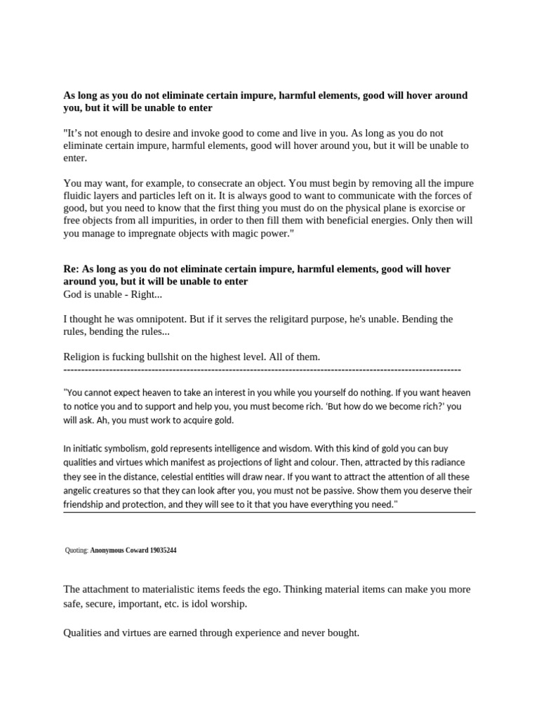 As Long As You Do Not Eliminate Certain Impure | PDF