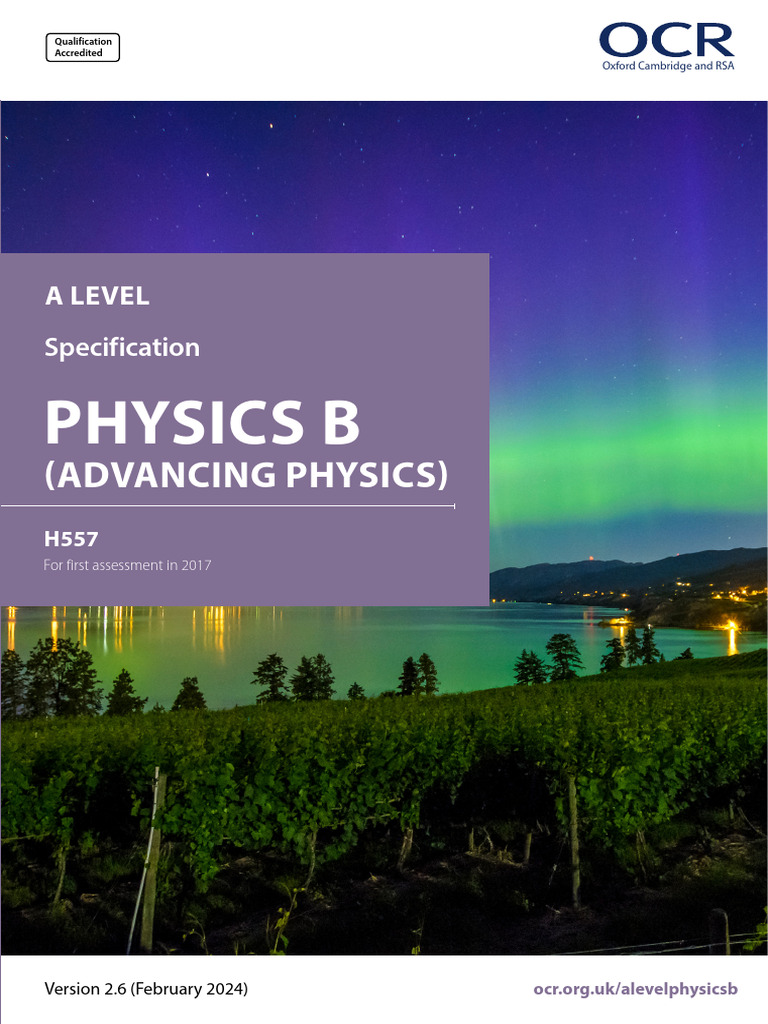 Specification Accredited A Level Gce Physics B Advancing Physics h557 ...