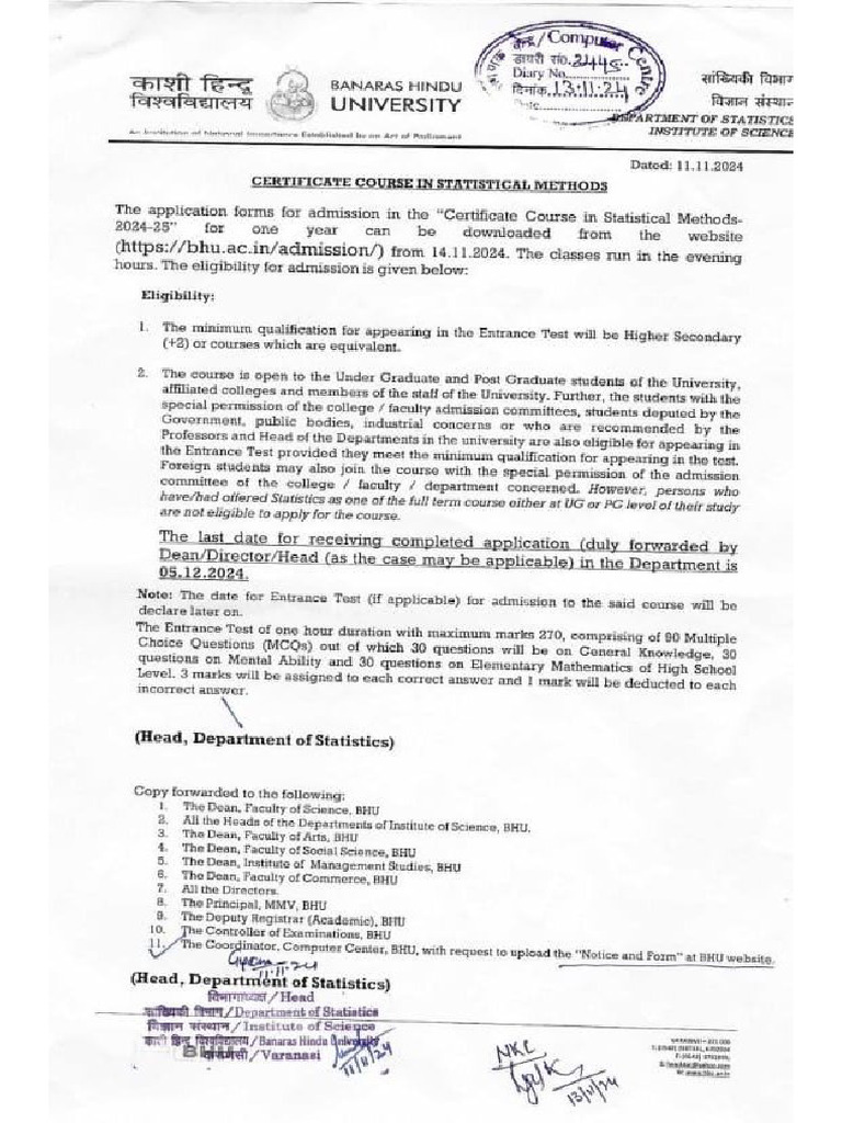 Certificate Course in Statistical Methods | PDF